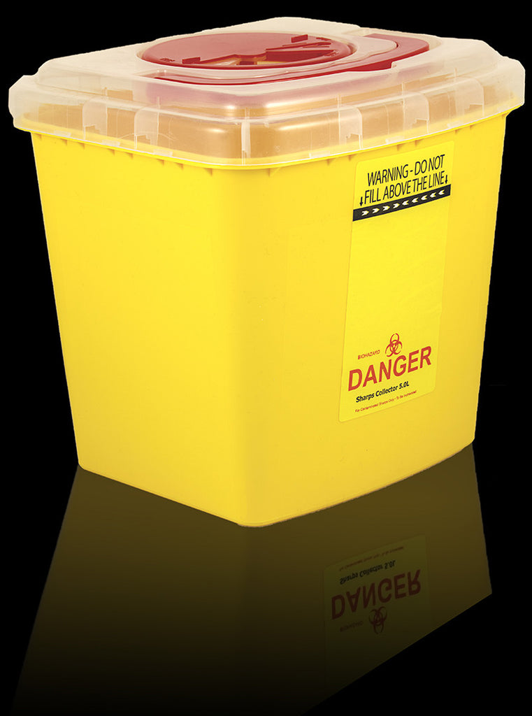 Sharps Container with Cover, Yellow, 5L – SilverBlue Medical